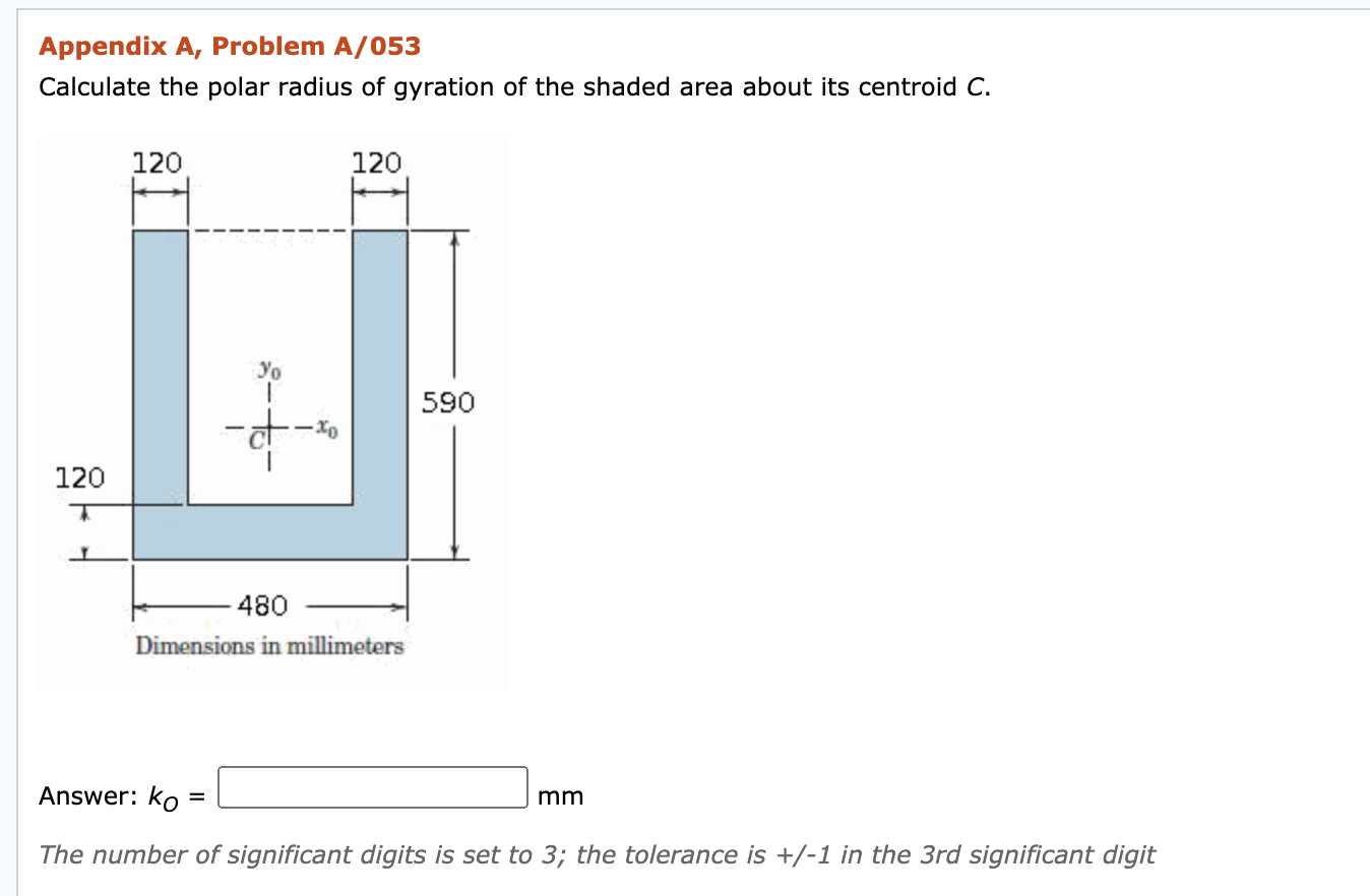 Solved Appendix A, Problem A/053 Calculate the polar radius | Chegg.com