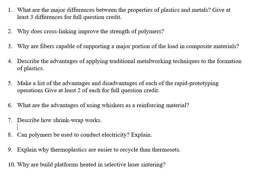 Solved 1. What are the major differences between the | Chegg.com