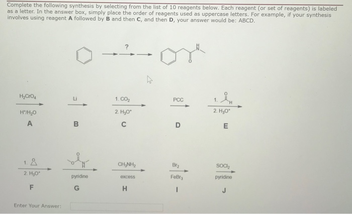 Solved Complete the following synthesis by selecting from | Chegg.com