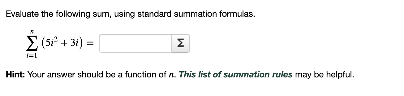 Solved Evaluate The Following Sum Using Standard Summation