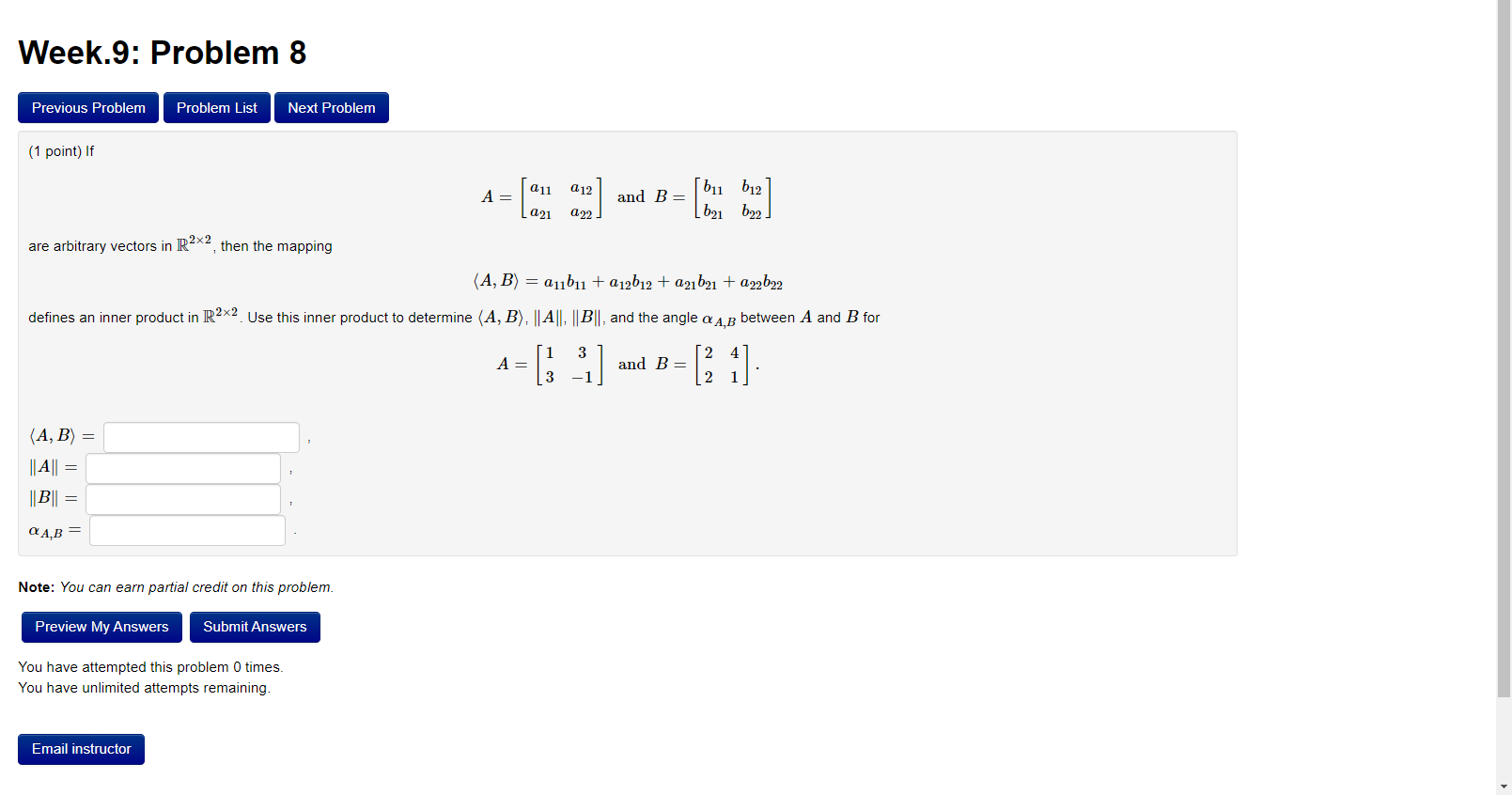 Solved Week.9: Problem 8 Previous Problem Problem List Next | Chegg.com