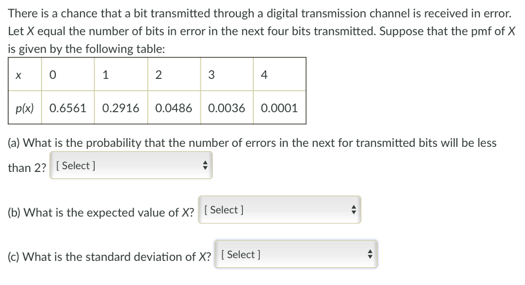 Solved There is a chance that a bit transmitted through a | Chegg.com