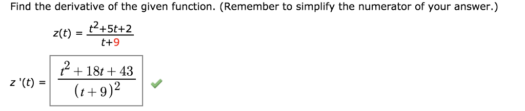 Solved Find the derivative of the given function. (Remember | Chegg.com