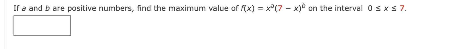 Solved If a and b are positive numbers, find the maximum | Chegg.com