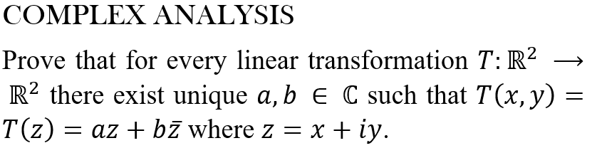 Solved COMPLEX ANALYSISProve that for every linear | Chegg.com