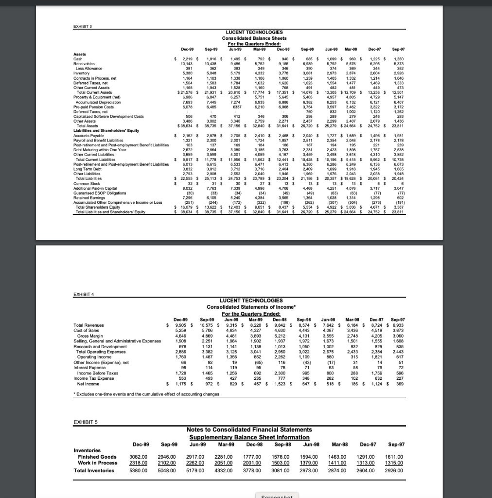 1. Conduct a DuPont decomposition of Lucent's ROE by | Chegg.com