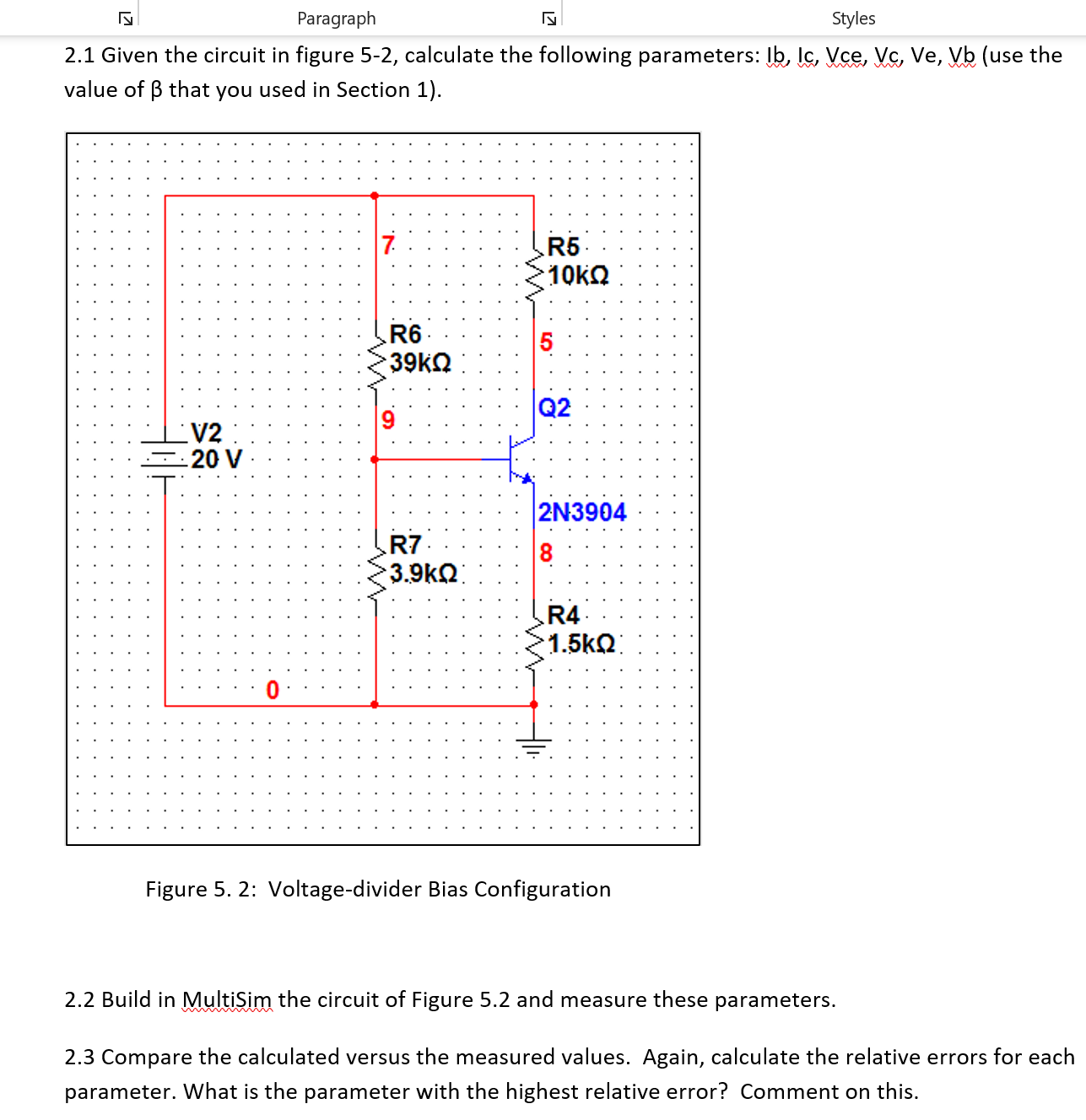 Solved A) calculate the following parameters: Ib, Ic, Vce, | Chegg.com