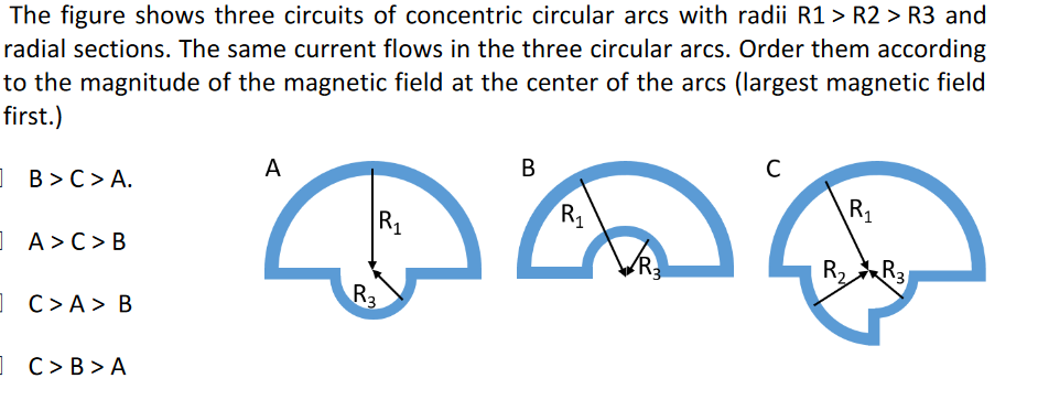 Solved The figure shows three circuits of concentric | Chegg.com