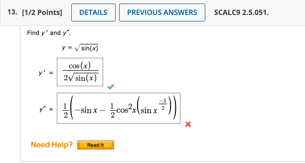 Solved 5. [3/4 Points) DETAILS PREVIOUS ANSWERS SCALC9 | Chegg.com