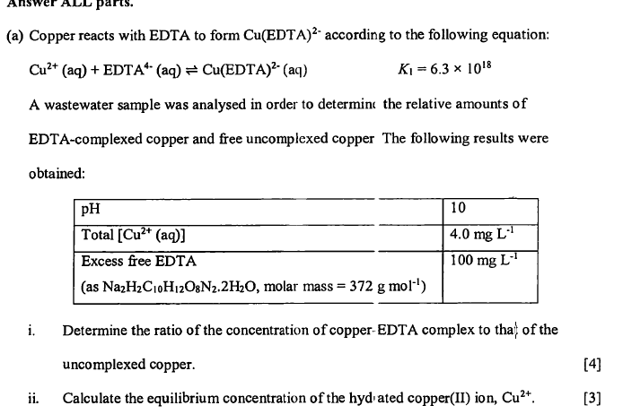Solved AL parts. (a) Copper reacts with EDTA to form | Chegg.com