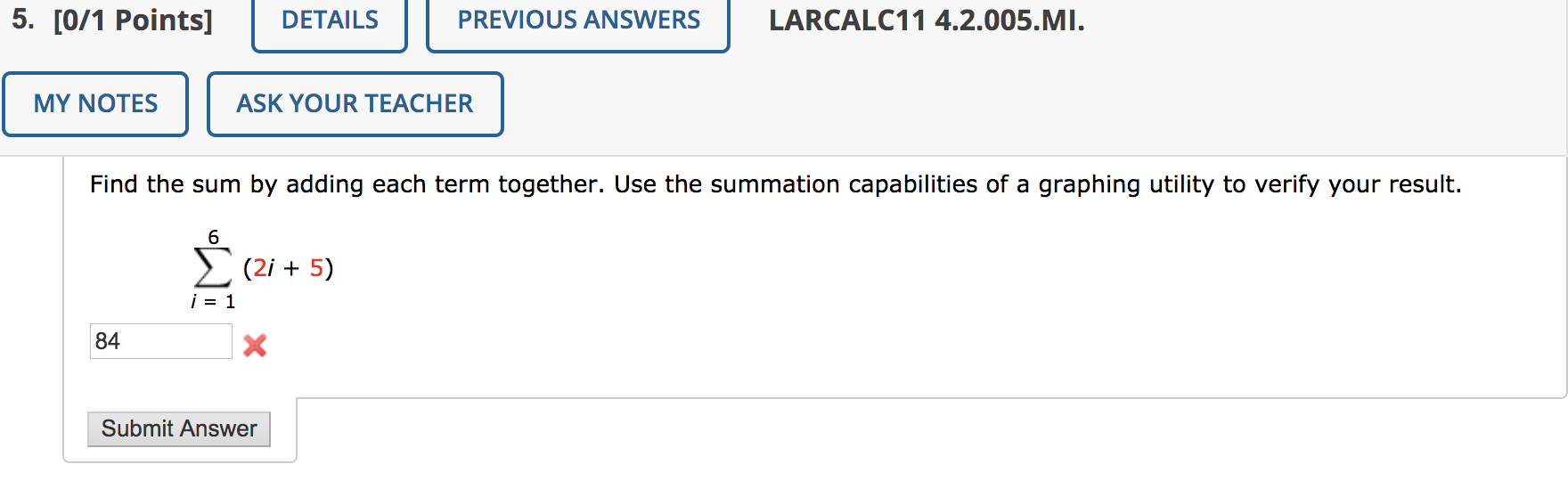 Solved Find The Sum By Adding Each Term Together Use The Chegg