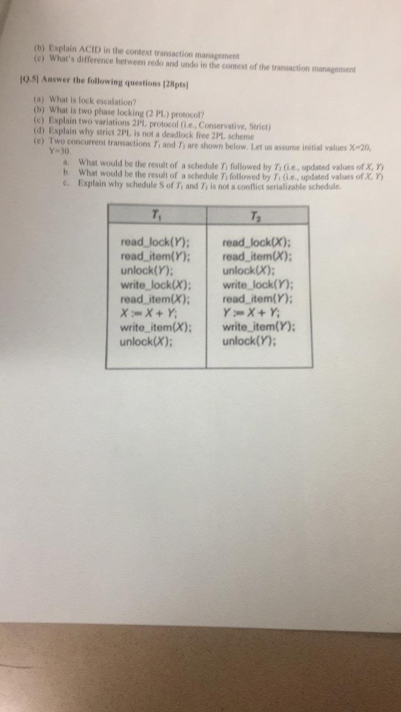 Solved (b) Explain ACID in the context transaction | Chegg.com