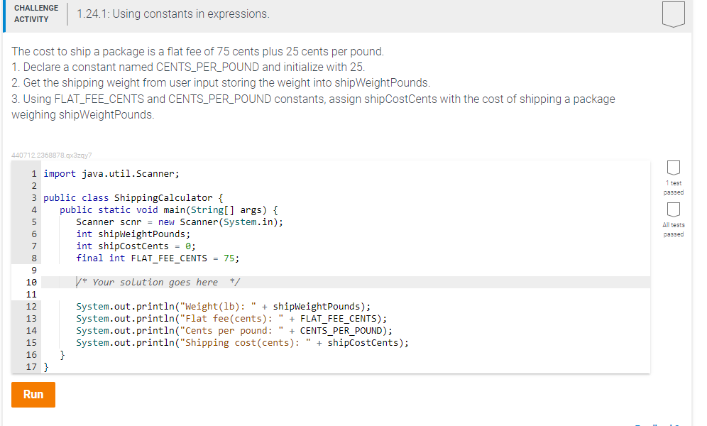 Solved The cost to ship a package is a flat fee of 75 cents | Chegg.com