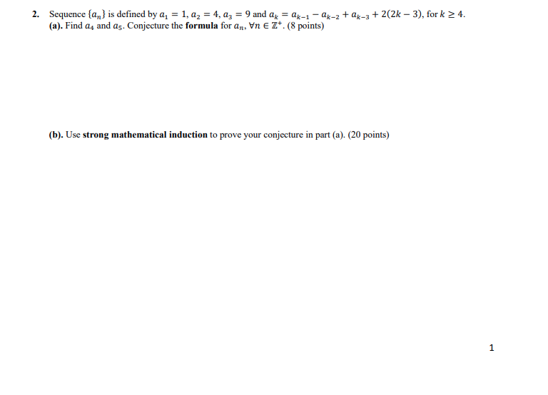 Solved Sequence {an} is defined by a1=1,a2=4,a3=9 and | Chegg.com