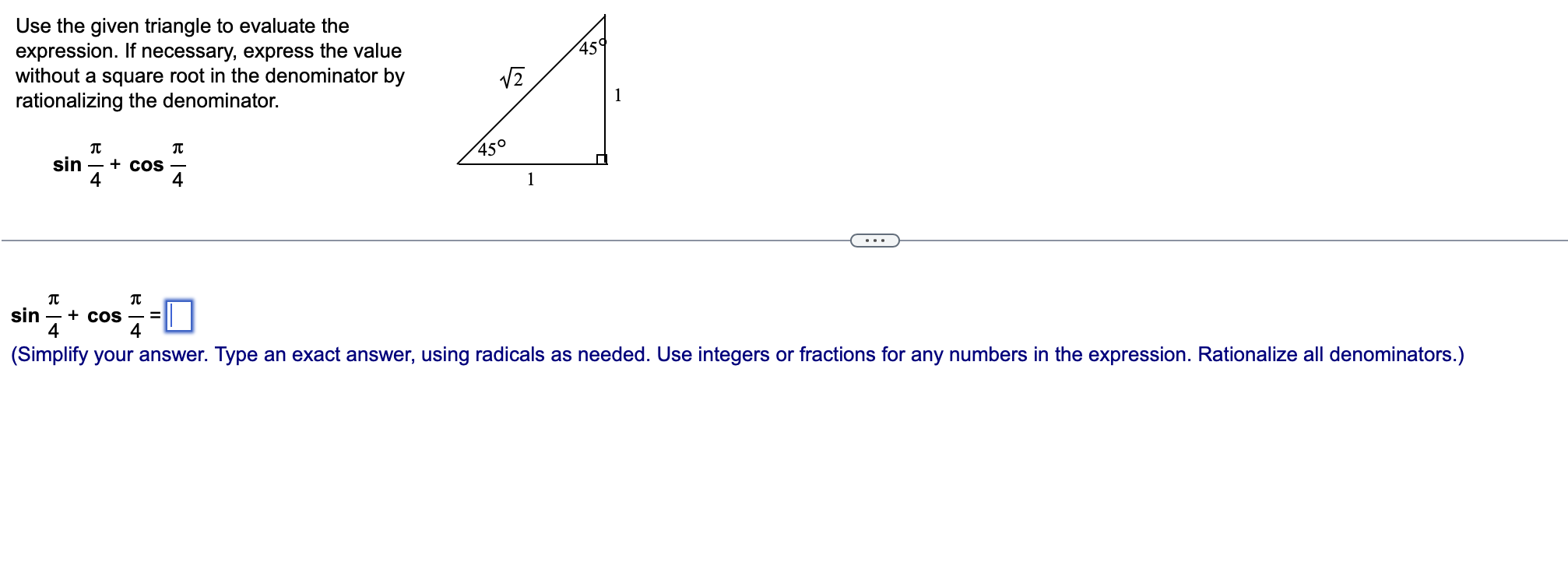 Solved Use the given triangle to evaluate the expression. If | Chegg.com