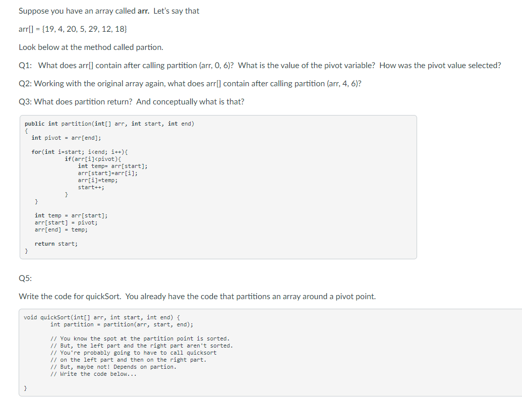 Solved Suppose You Have An Array Called Arr Lets Say That 