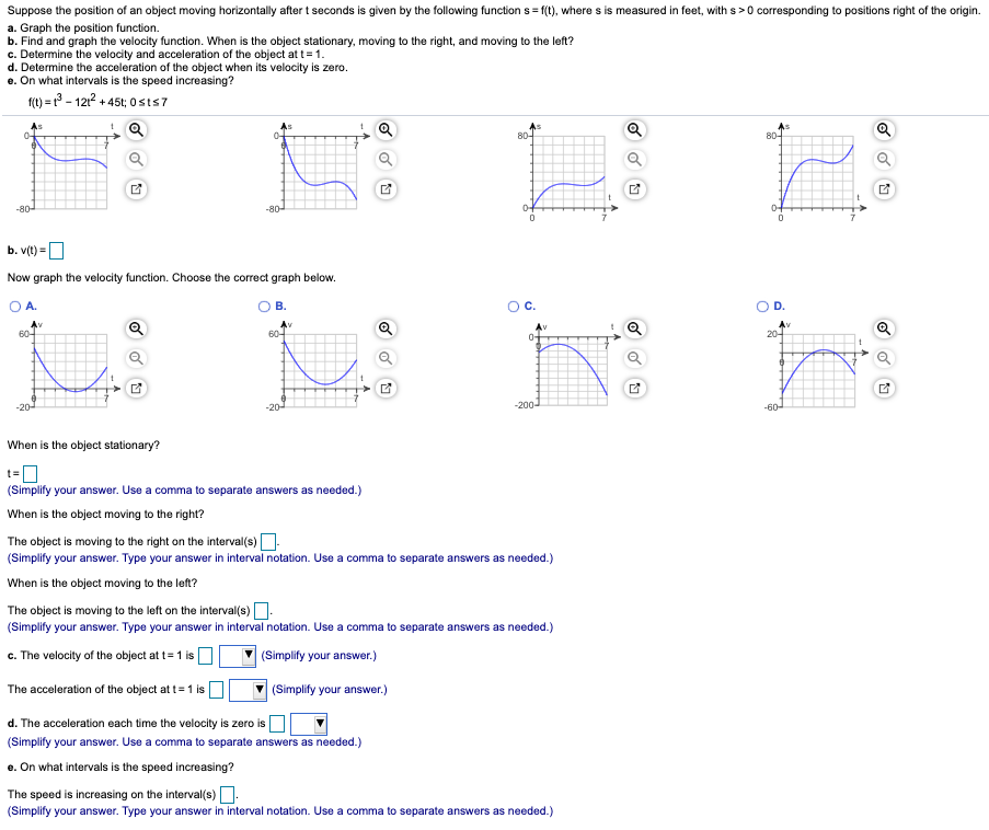 Solved Suppose the position of an object moving horizontally | Chegg.com