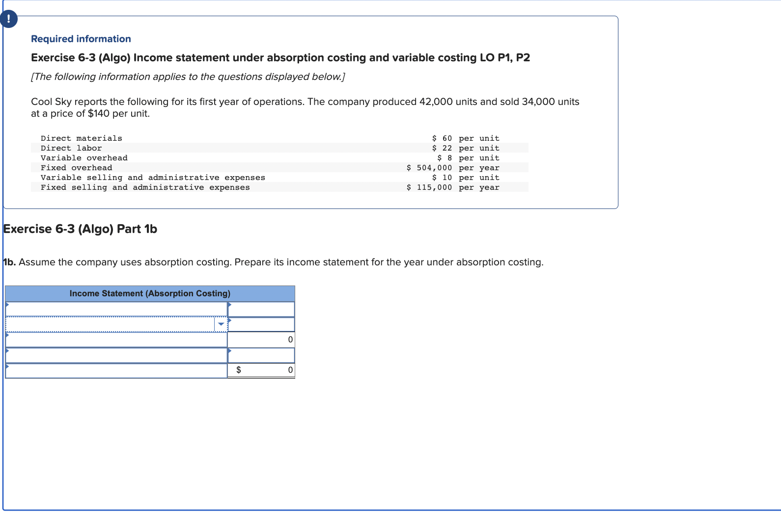 Solved Required Information Exercise 6 3 Algo Income 