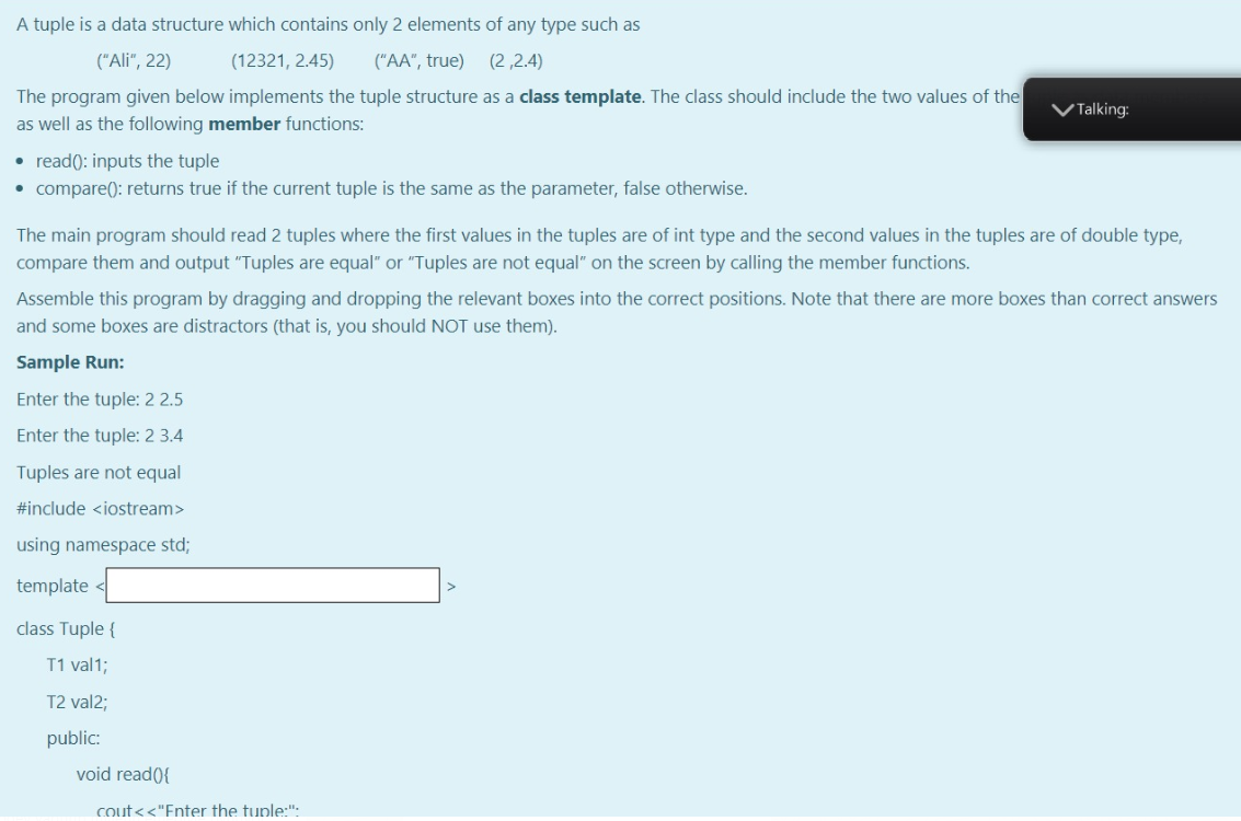 Solved A Tuple Is A Data Structure Which Contains Only 2 0612