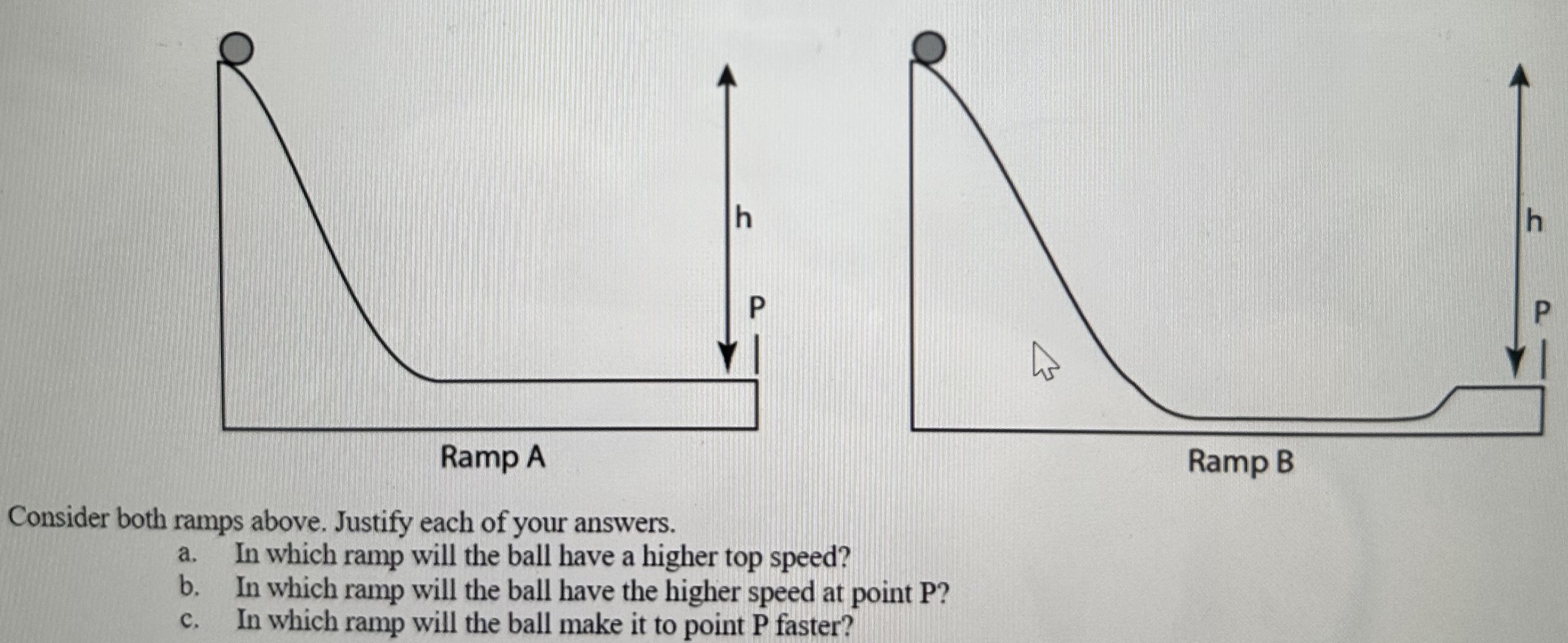 Solved Consider both ramps above. Justify each of your | Chegg.com