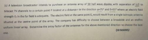 Solved work out the array factor for both antennas, and | Chegg.com