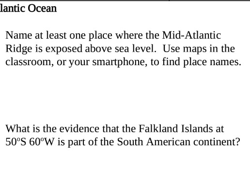 Solved lantic Ocean Name at least one place where the | Chegg.com