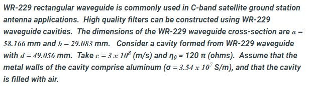 Solved WR-229 rectangular waveguide is commonly used in | Chegg.com