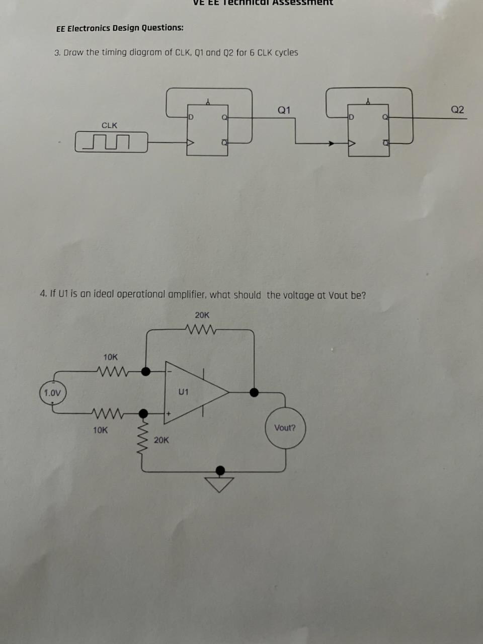 3. Draw the timing diagram of CLK, Q1 and Q2 for 6 | Chegg.com