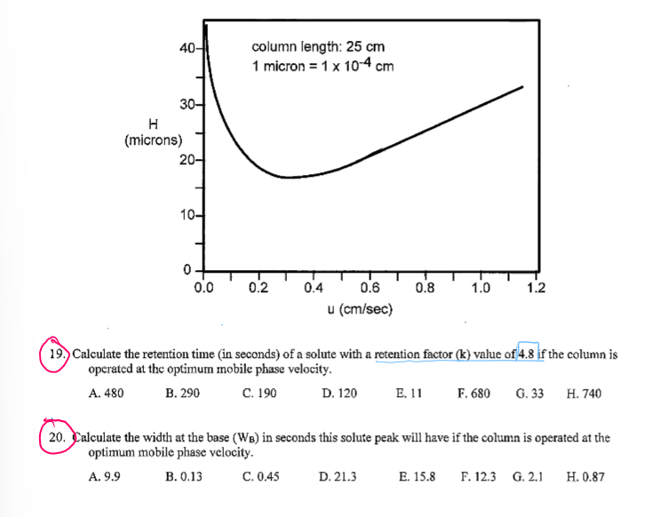 Solved 19. Calculate the retention time (in seconds) of a | Chegg.com