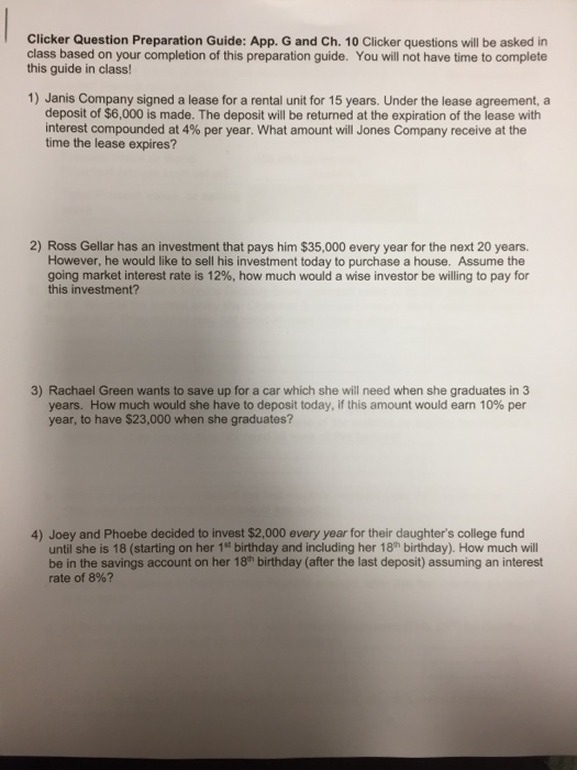 Solved Clicker Question Preparation Guide: App. G and Ch. 10 | Chegg.com Solved Clicker Question Preparation Guide: App. G and Ch. 10 | Chegg.com