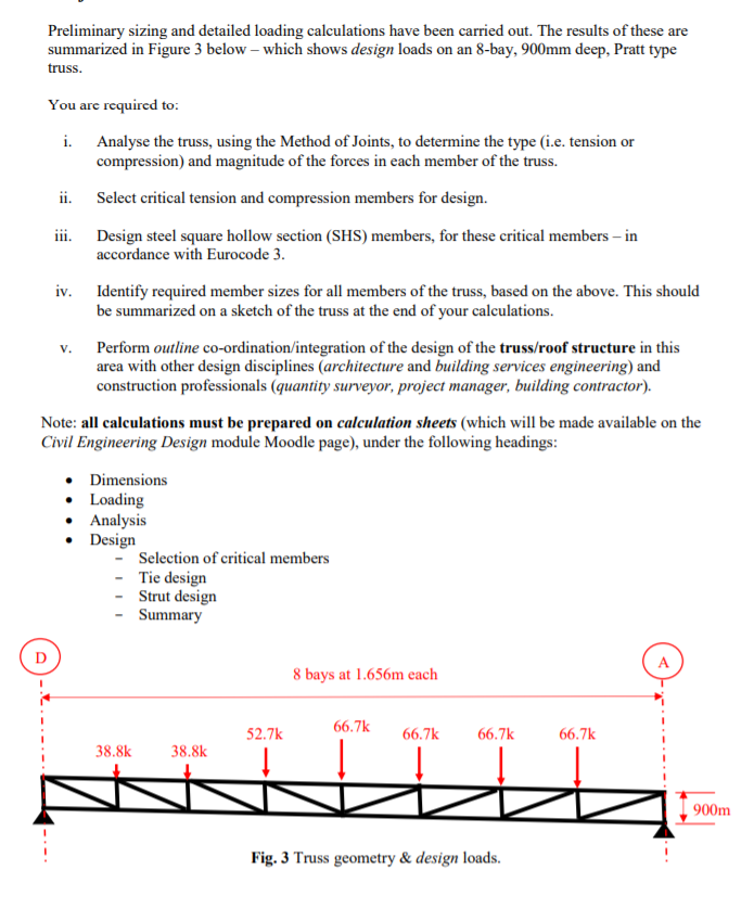 Preliminary sizing and detailed loading calculations | Chegg.com