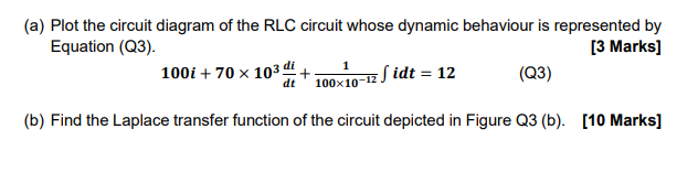 Solved (a) Plot the circuit diagram of the RLC circuit whose | Chegg.com