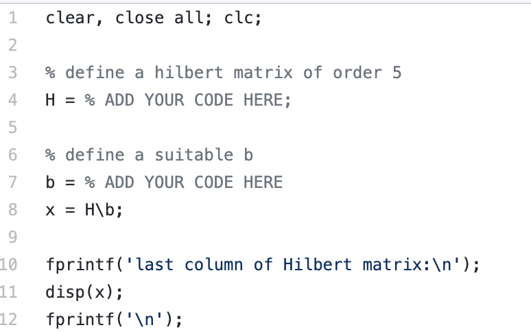 Solved Matlab Exercises The condition number of a matrix A, | Chegg.com