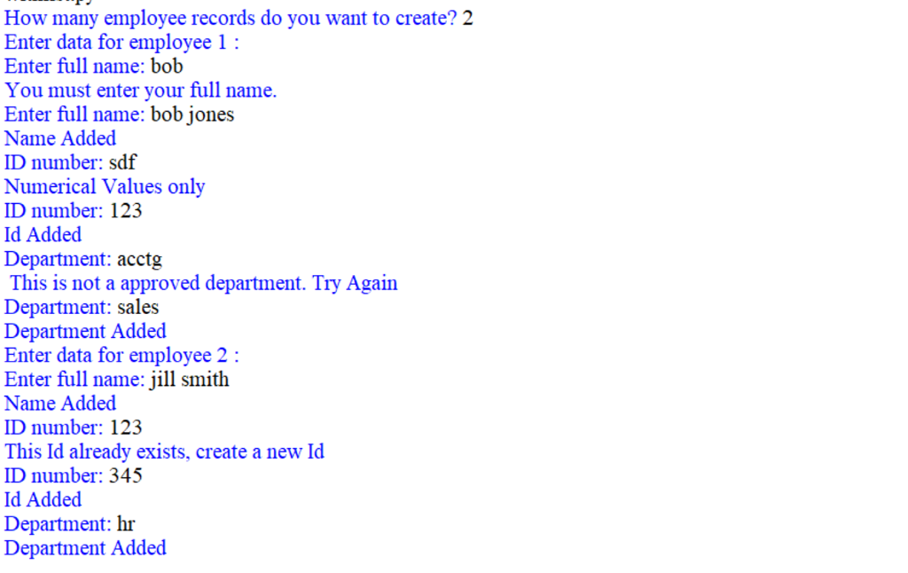 Solved Python Write A Program That Gets Employee Data From 