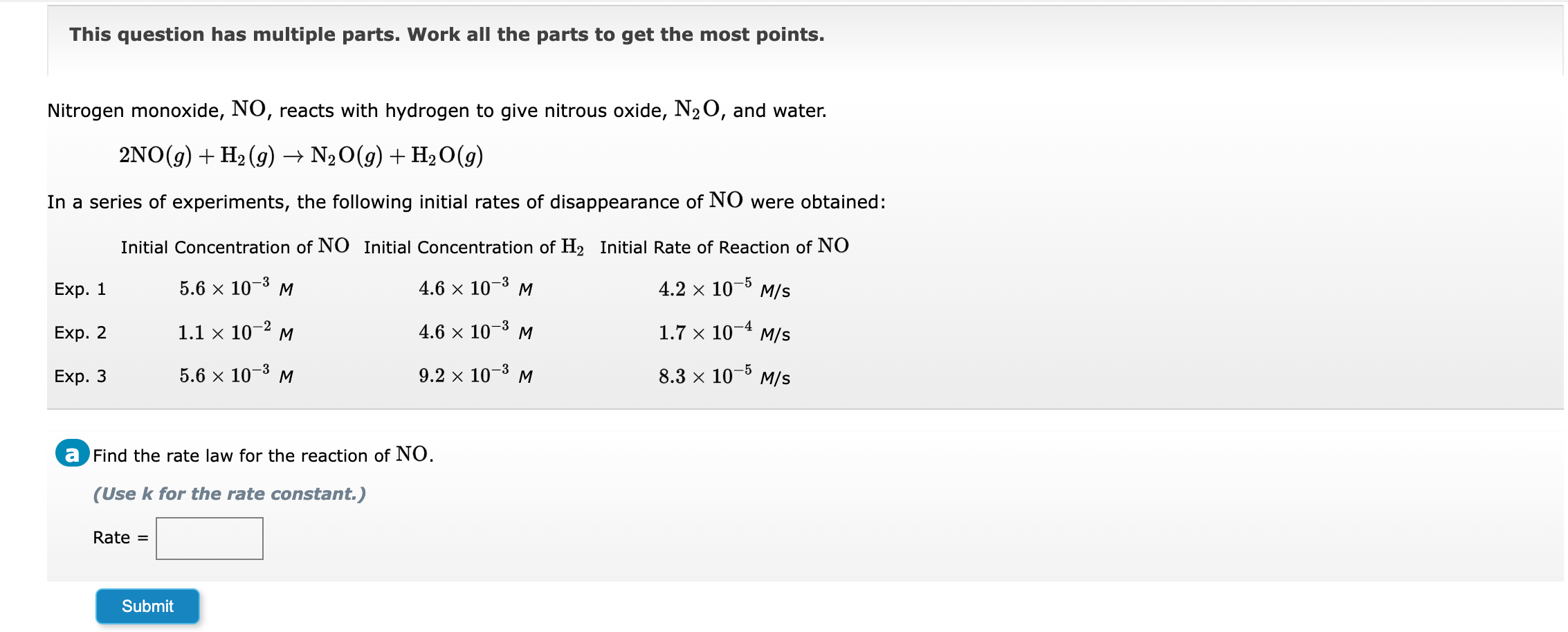Solved B. What is the unit for k? -M/s - m-2 s-1 - | Chegg.com