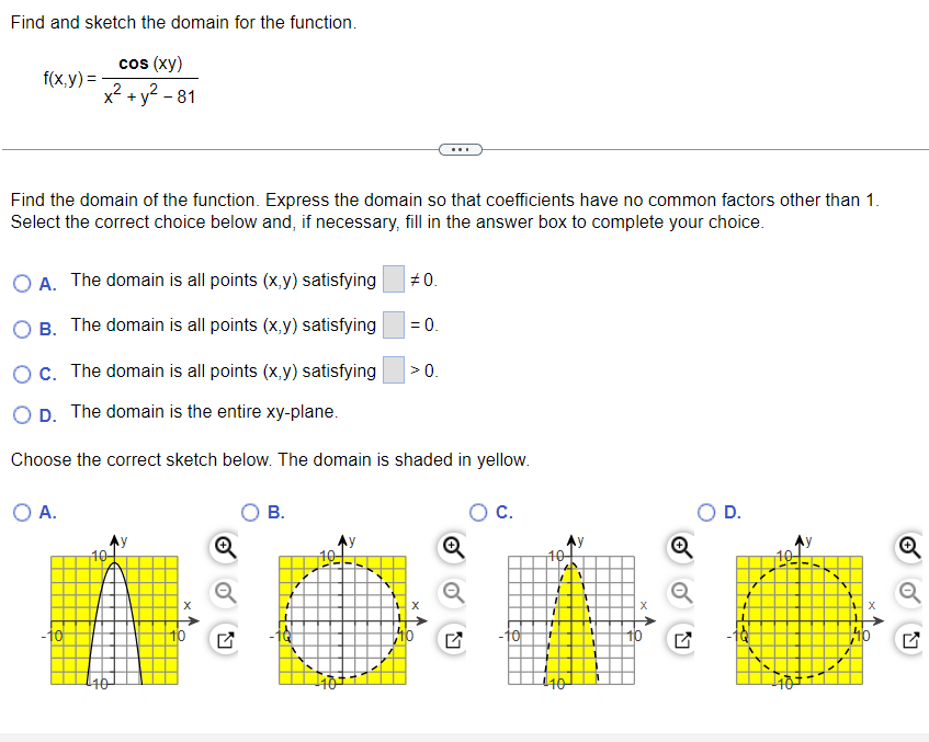 Solved Find and sketch the domain for the function. | Chegg.com