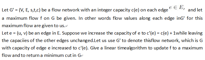 Solved Let G′=(V,E,s,t,c) be a flow network with an integer | Chegg.com