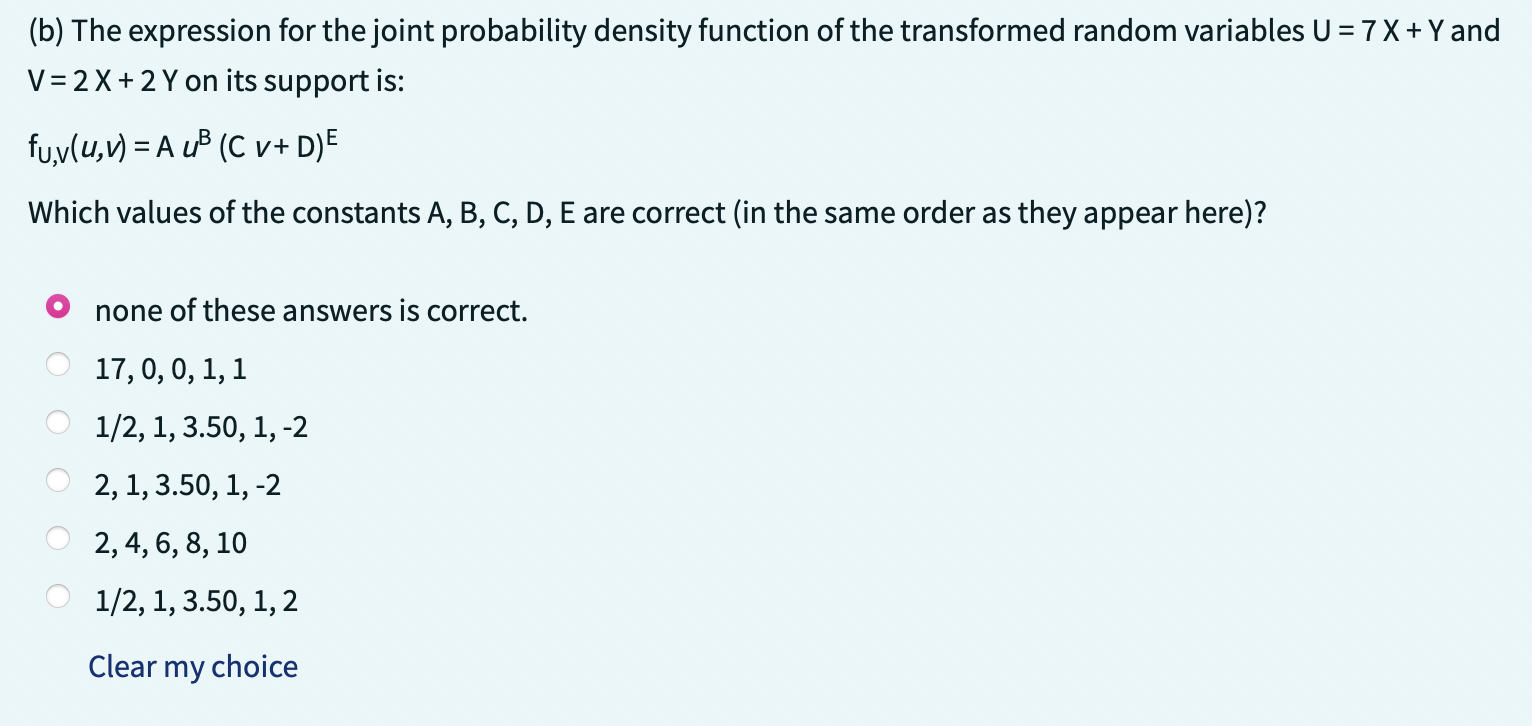 (b) The expression for the joint probability density | Chegg.com