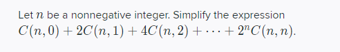 Solved Let n be a nonnegative integer. Simplify the | Chegg.com