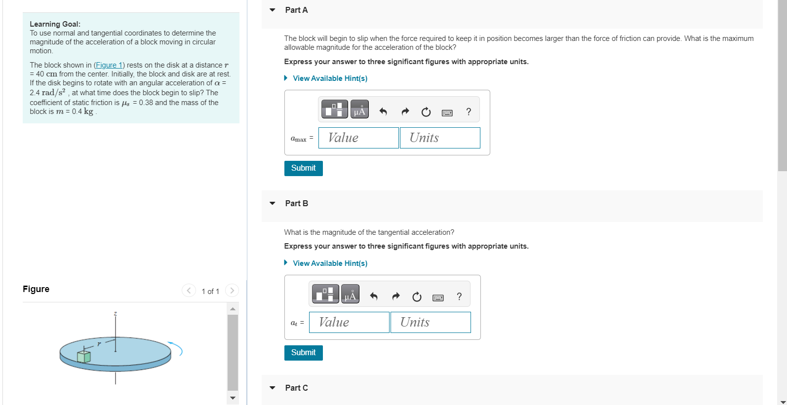 Solved Learning Goal: To use normal and tangential | Chegg.com