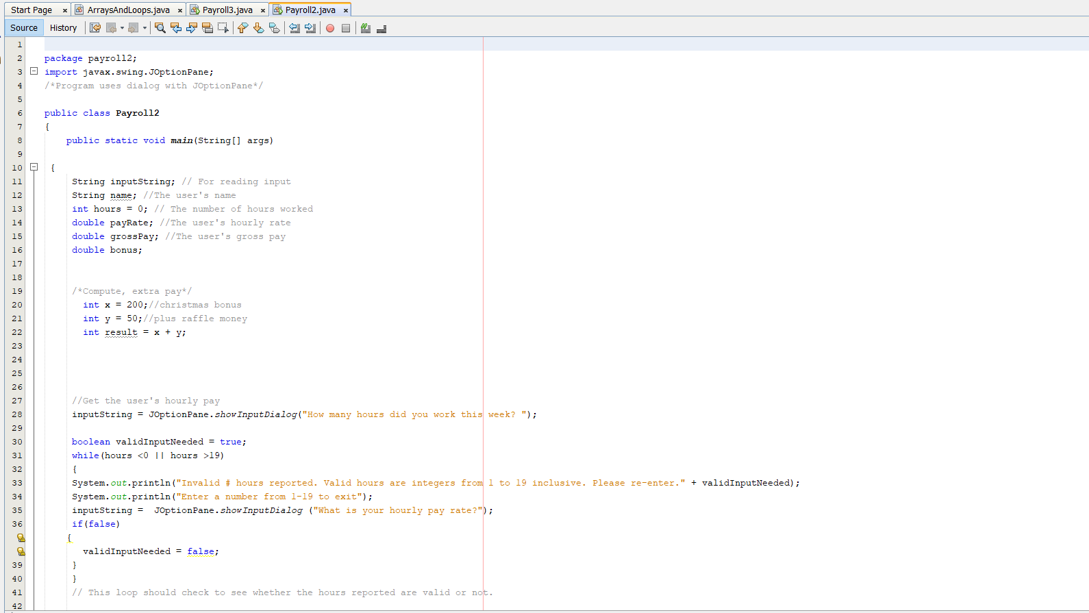 Create a new Netbeans project called PayrollValid. 2. | Chegg.com