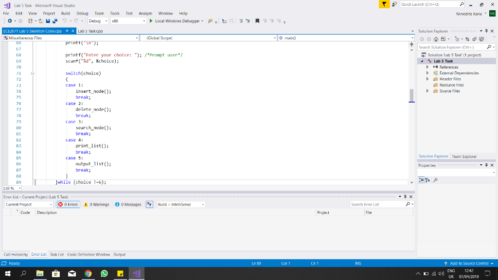 Solved Task Have a look through the skeleton code. Your | Chegg.com