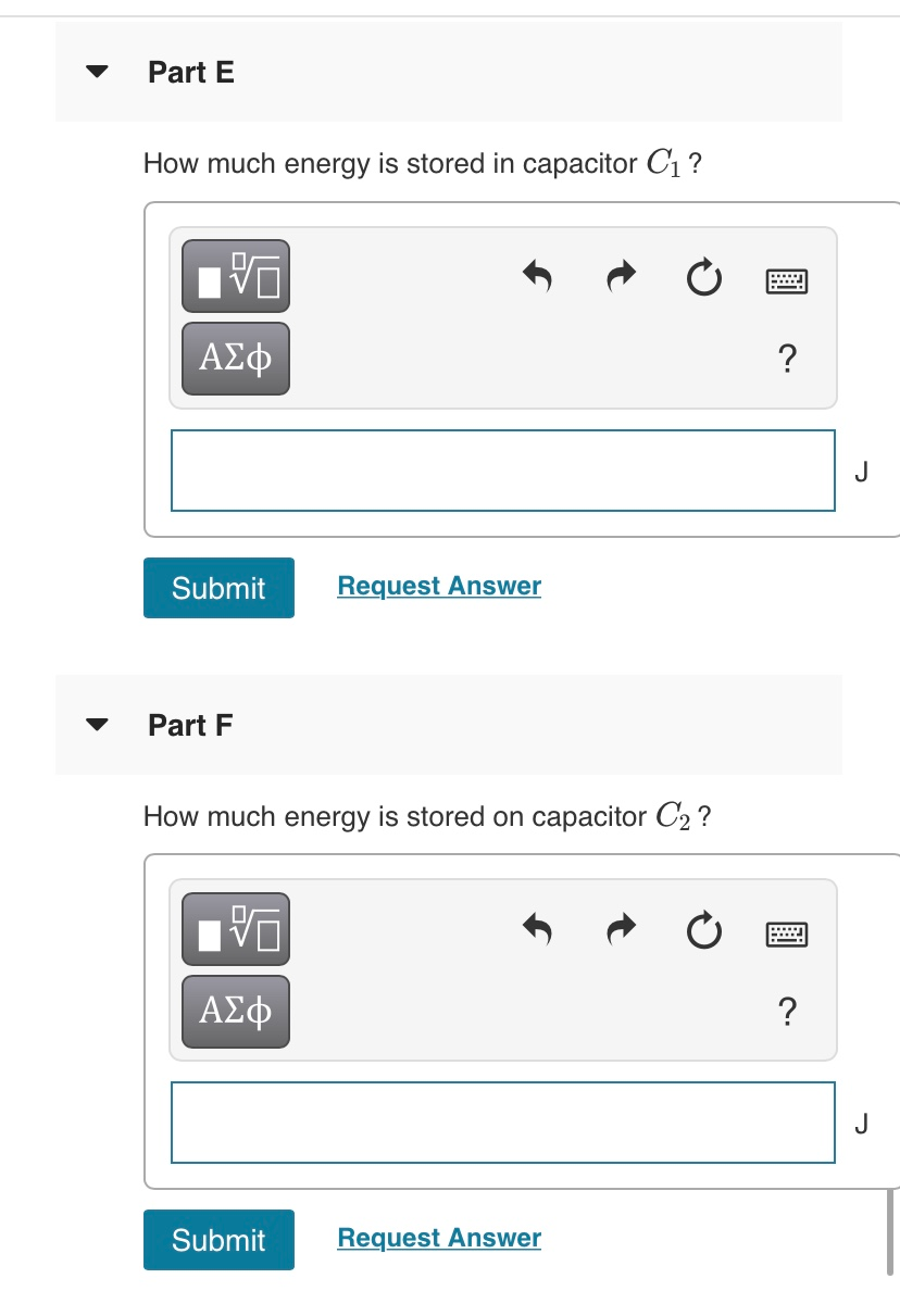 Solved Constants Two capacitors are connected to a battery | Chegg.com