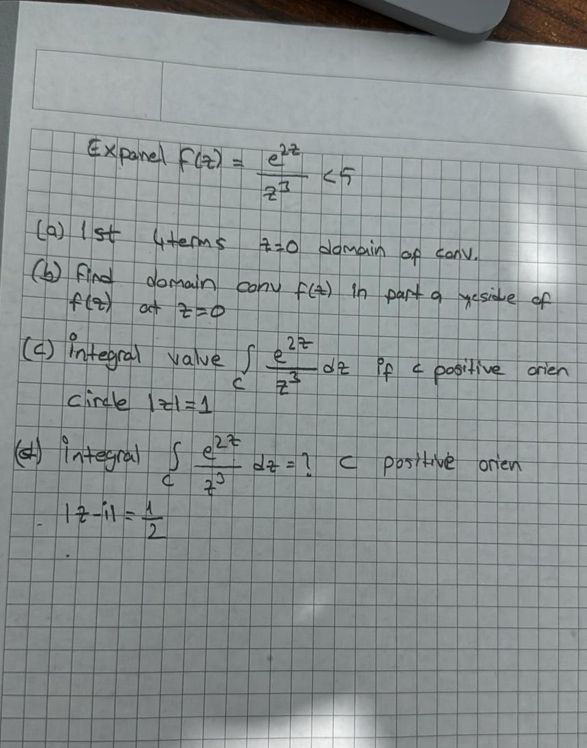 Solved Expanel f(z)=e2zz3
