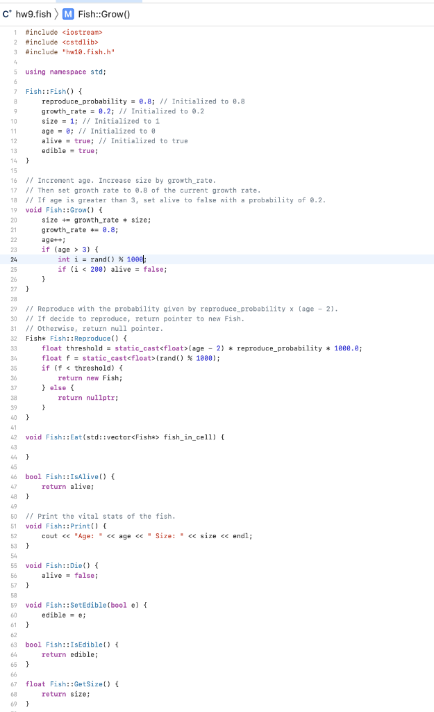 Write code for hw10.ocean.cpp file based | Chegg.com