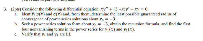 Solved 3. (2pts) Consider the following differential | Chegg.com