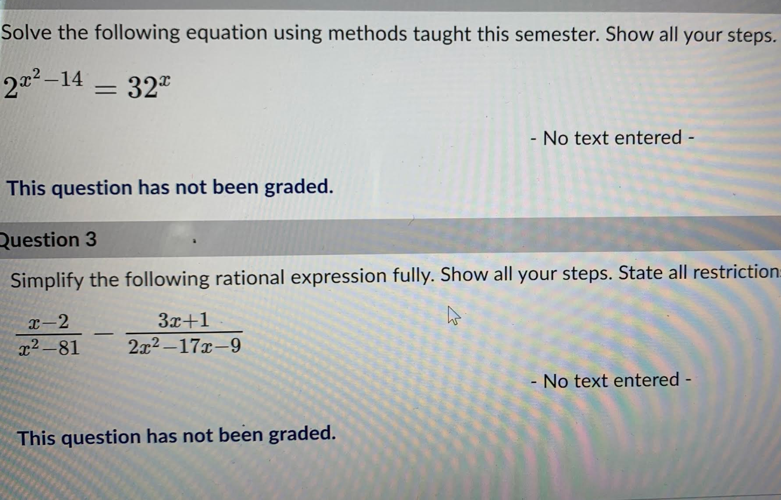 Solved Solve the following equation using methods taught | Chegg.com
