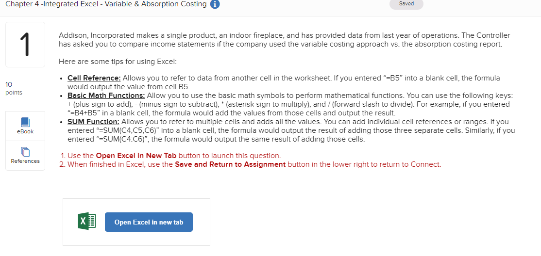 Solved Addison, Incorporated makes a single product, an | Chegg.com