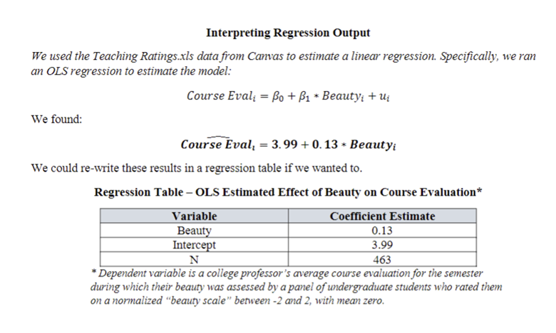 I need help creating a regression table. Here is the | Chegg.com