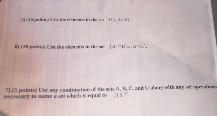 Solved Let U= (1,2,3,4,5,6,7,8,9,10) be the universal set | Chegg.com